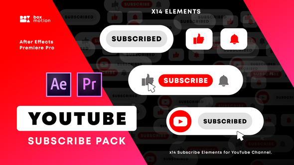Youtube Subscribe Elements, After Effects Project Files | VideoHive